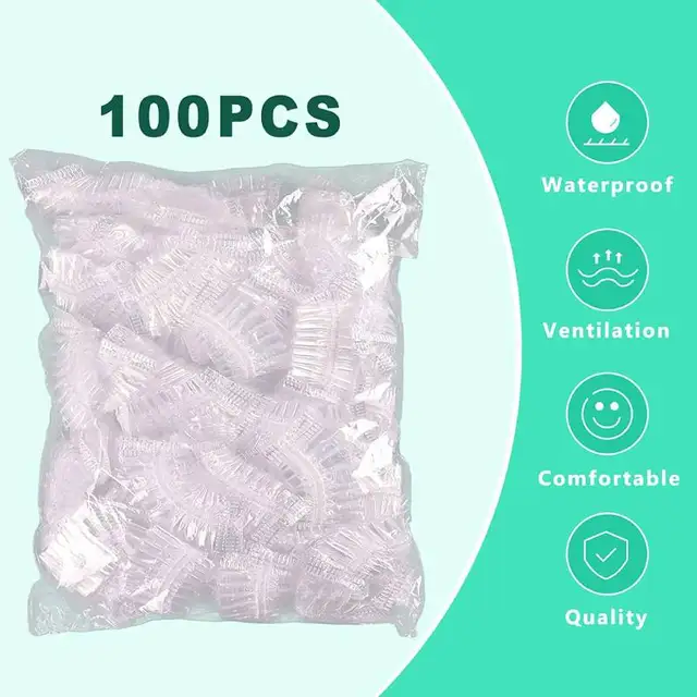 100pcs Disposable Ear Cover Waterproof Plastic Ear Cover Cap Ear ...