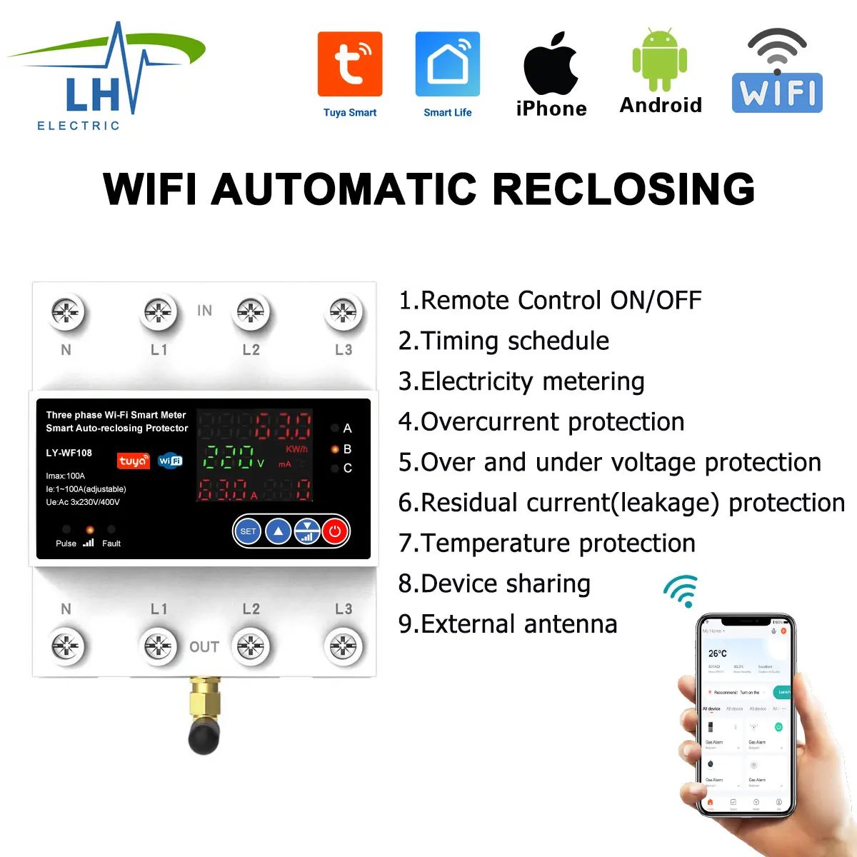 4P-100A-Tuya-WiFi-Three-Phase-Smart-Life-Auto-Reclosing-Over-Under ...