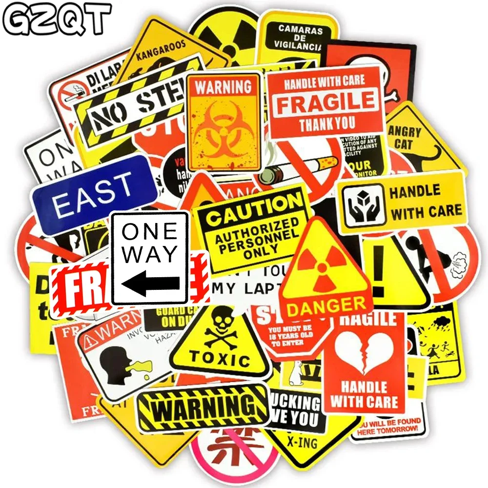 50-St-ck-Warn-aufkleber-Gefahr-Verbot-Zeichen-Aufkleber-f-r-Kind-DIY ...
