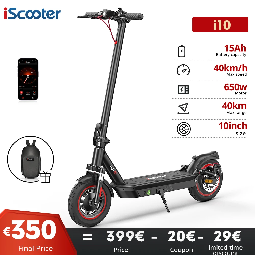 iScooter-i10-Electric-Scooter-650W-Powerful-Kick-Scooter-15Ah-45km ...