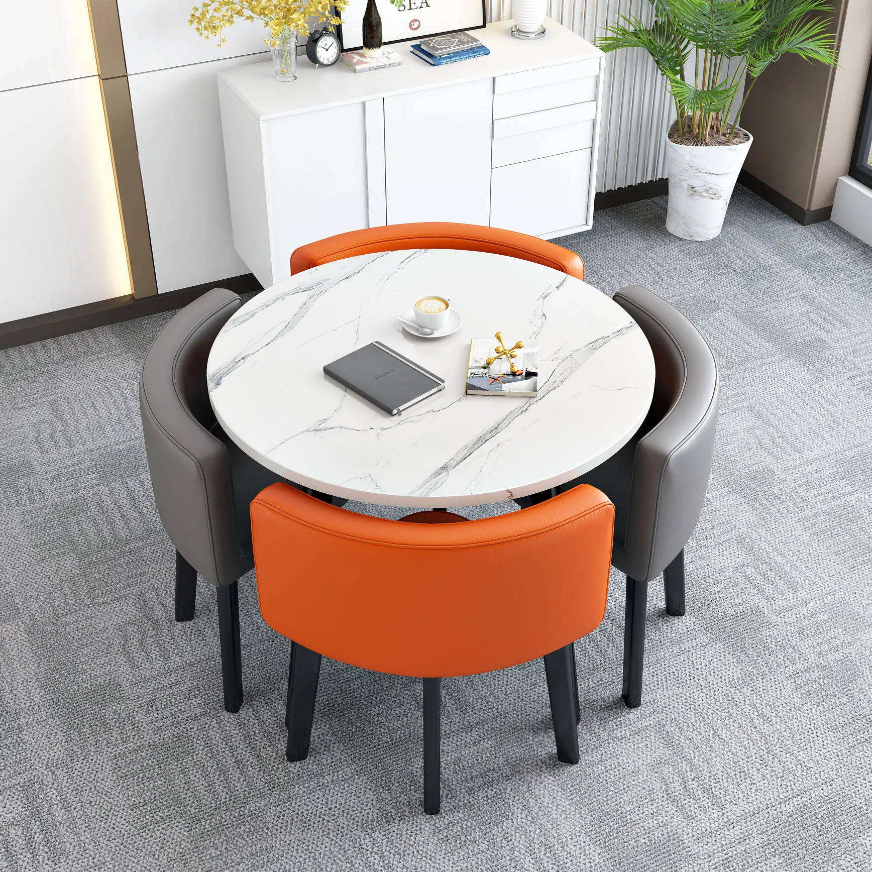 80cm Stowable chair home small apartment dining table and chairs ...