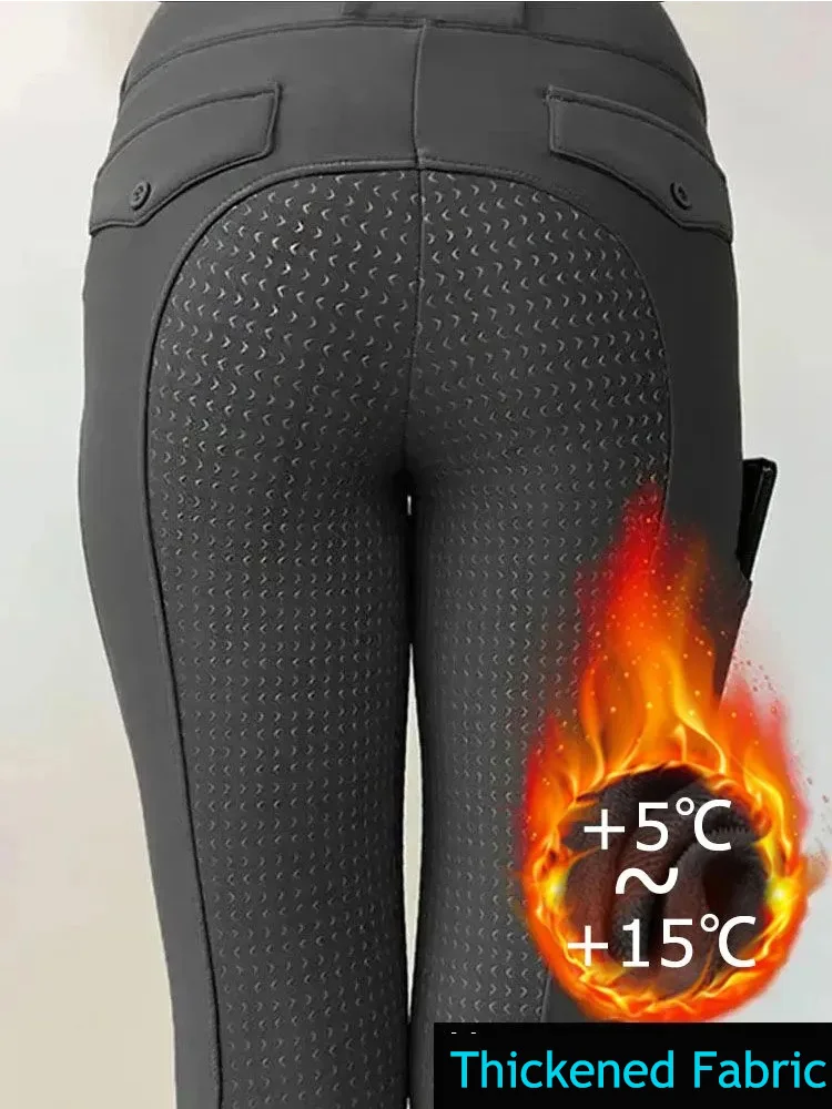 Winter-Thicken-Horse-Riding-Pants-Women-with-2-Pockets-Full-Seat-Grip ...