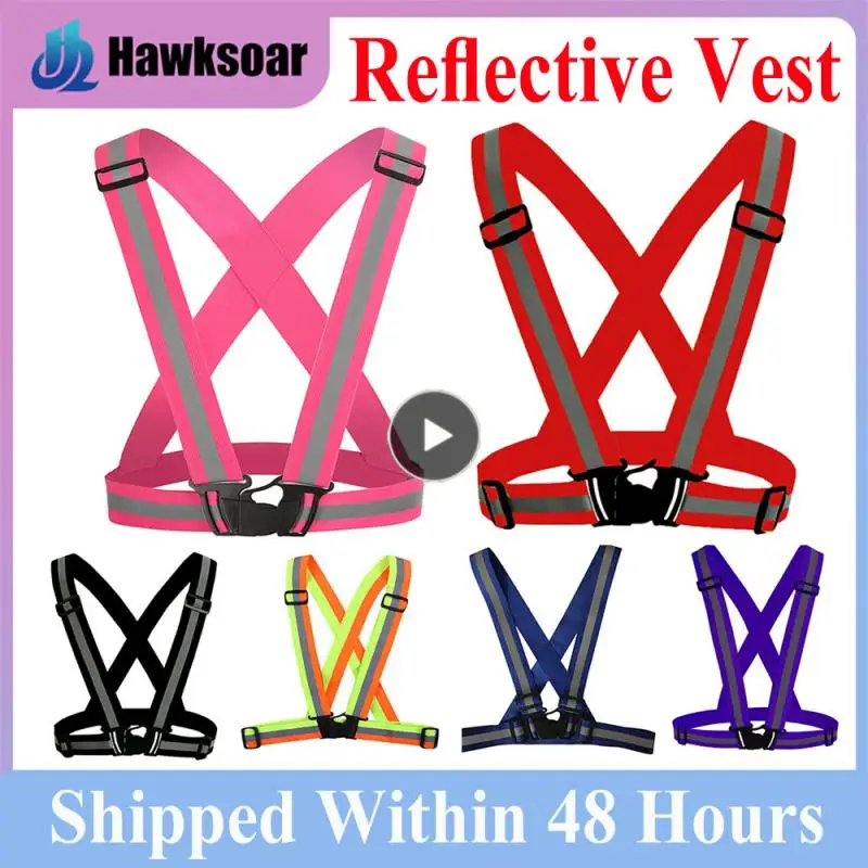 Adjustable-Safety-Vest-Highlight-Reflective-Straps-Night-Work-Running ...