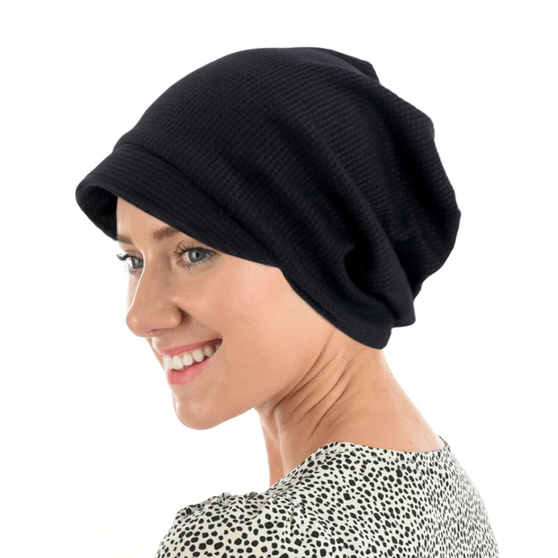 Gorro-de-punto-suave-para-mujer-boina-c-lida-gorro-holgado-con-ala ...
