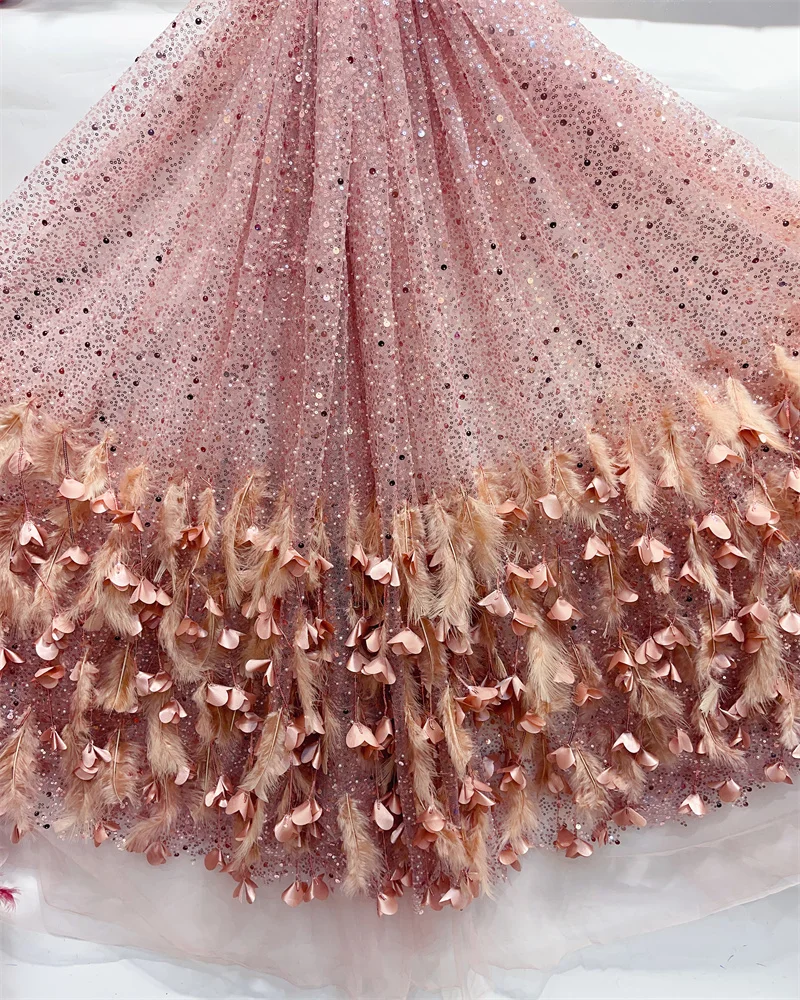 Madison-Tecido-de-renda-frisado-africano-luxuoso-bordado-nigeriano-pena ...