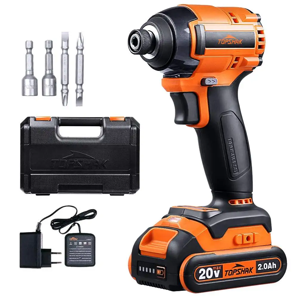 20V-Electric-Screwdriver-Brushless-Cordless-Impact-Driver-LED-Working ...