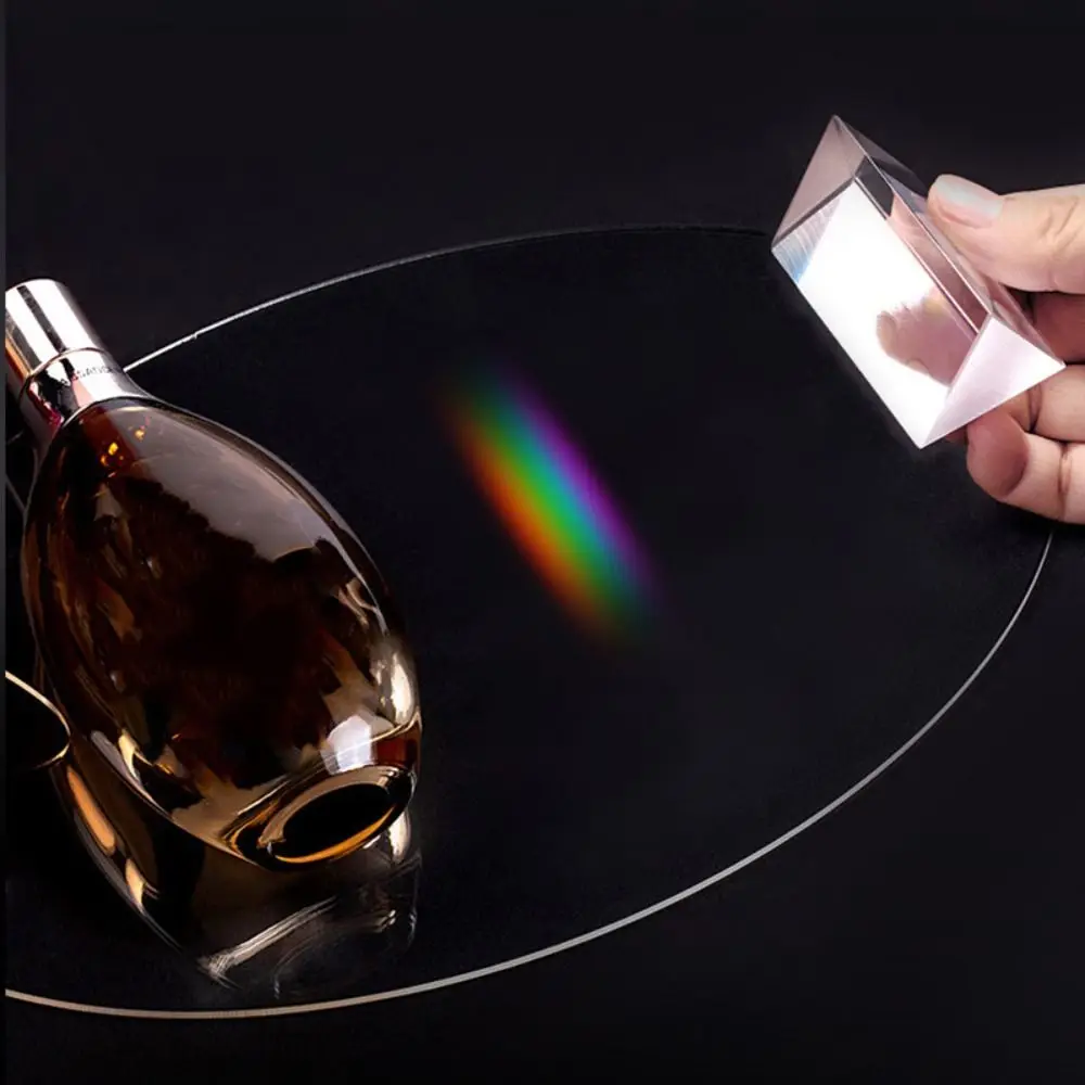 Crystal Physical Optics Prism Optical Glass Seven Colors Rainbow ...
