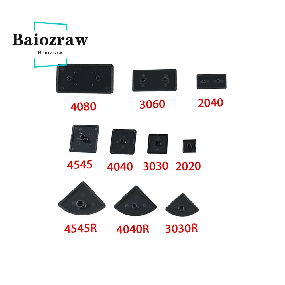 5-10-20-50PCS-Black-Plastic-End-Cap-Cover-Plate-Endcap-for-2020-2040 ...