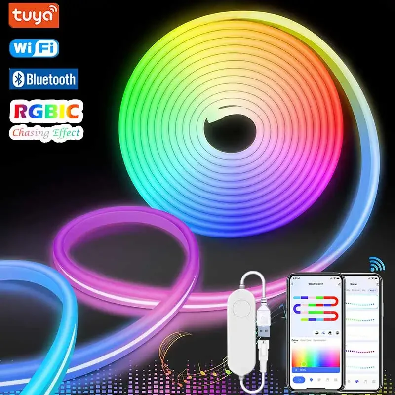 TUYA-WiFi-Neon-RGBIC-Strip-Light-Smart-LED-Lights-Ribbon-Lighting-USB ...
