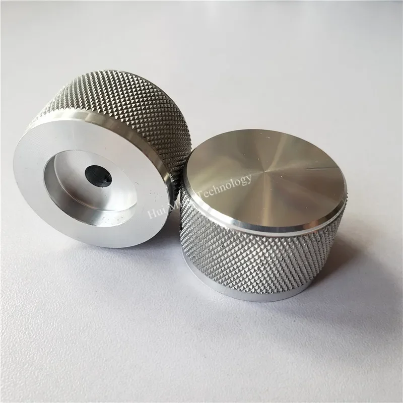 2pcs-Aluminum-Alloy-Knob-Knurled-Silver-Solid-35-22mm-potentiometer-cap ...