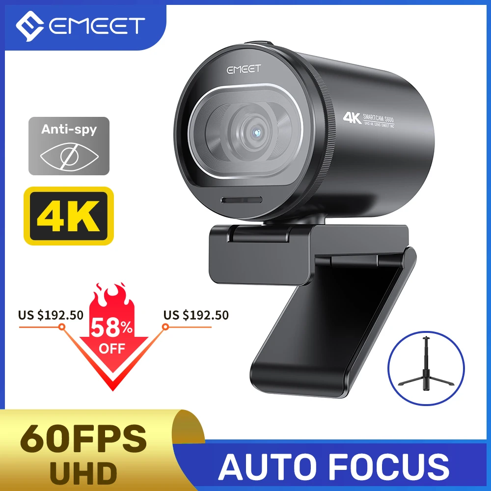 4k webcam 1080p 60fps autofoco streaming de câmera web emeet s600 vivo ...