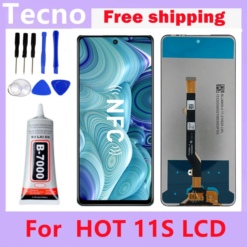 6.78 "original novo para infinix quente 11s x6812 display lcd tela de ...
