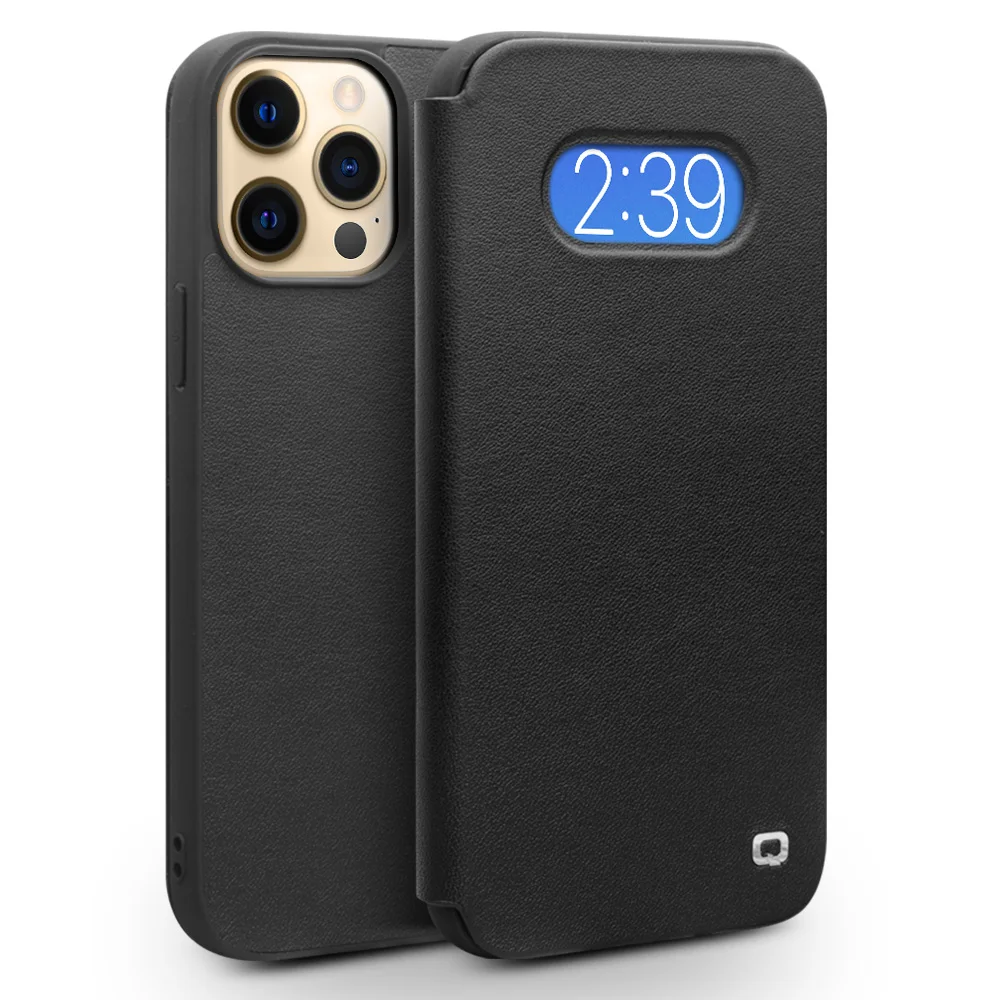 QIALINO-Genuine-Leather-Flip-Case-for-iPhone-13-Pro-Max-Cover-for ...