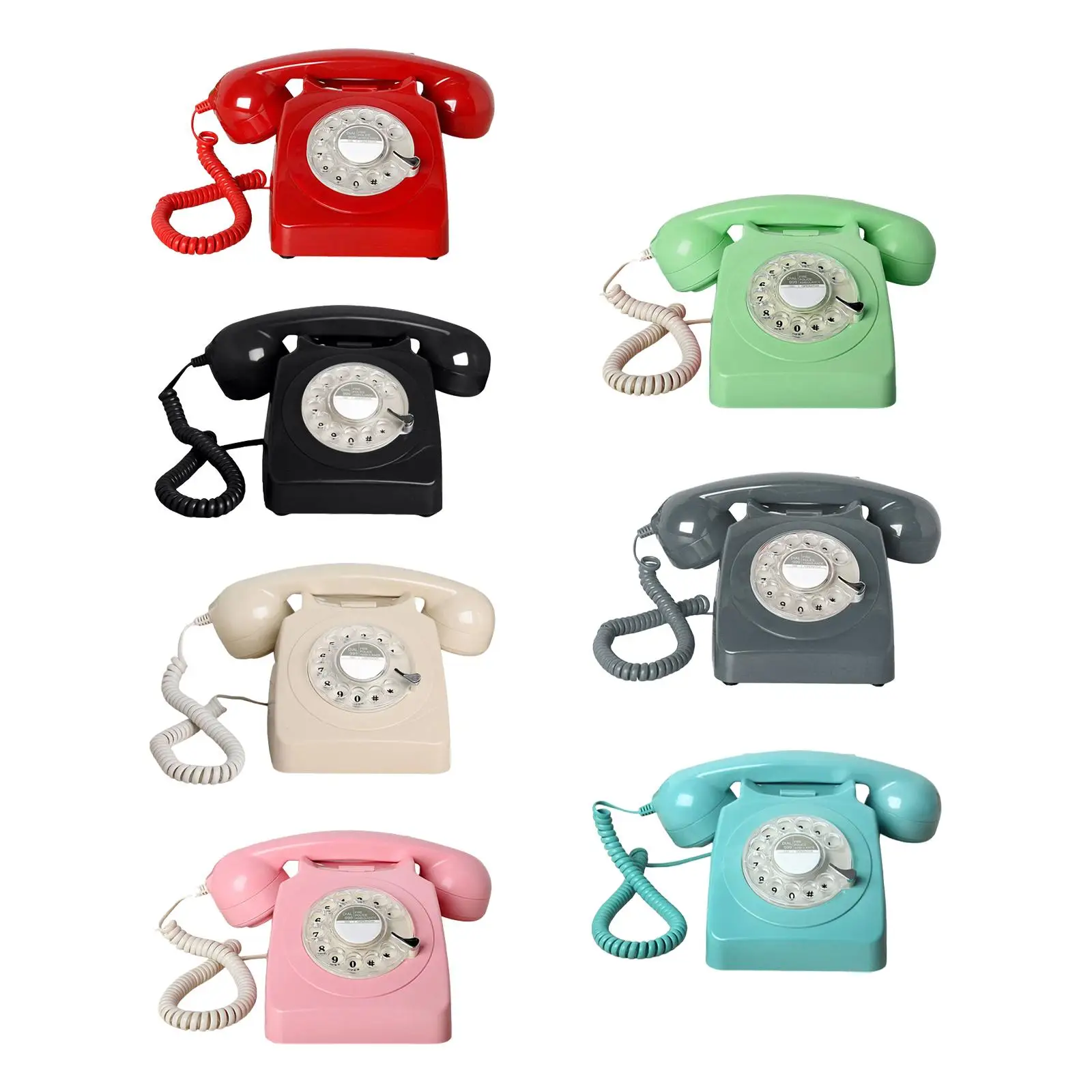 Retro-telefony-obrotowe-Retro-telefon-z-1980s-Retro-przewodowy-telefon ...