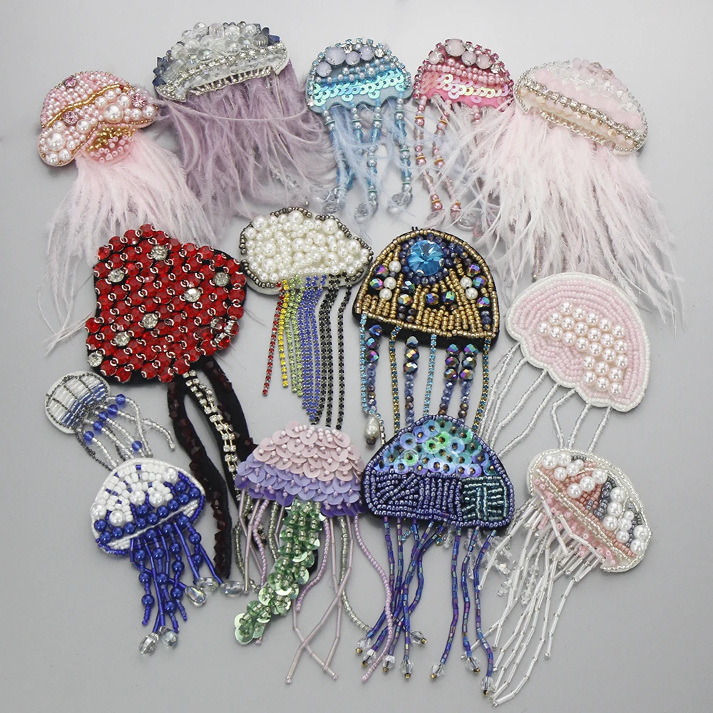 Beaded Rhinestone Cloth Patch Stickers Marine Animal Sewing Emblem ...