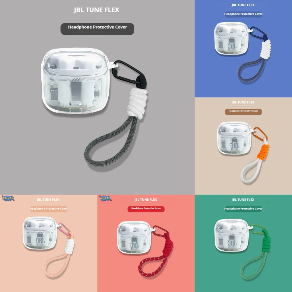 Clear Case for JBL Tune Flex 2 Transparent TPU Protective Covers ...