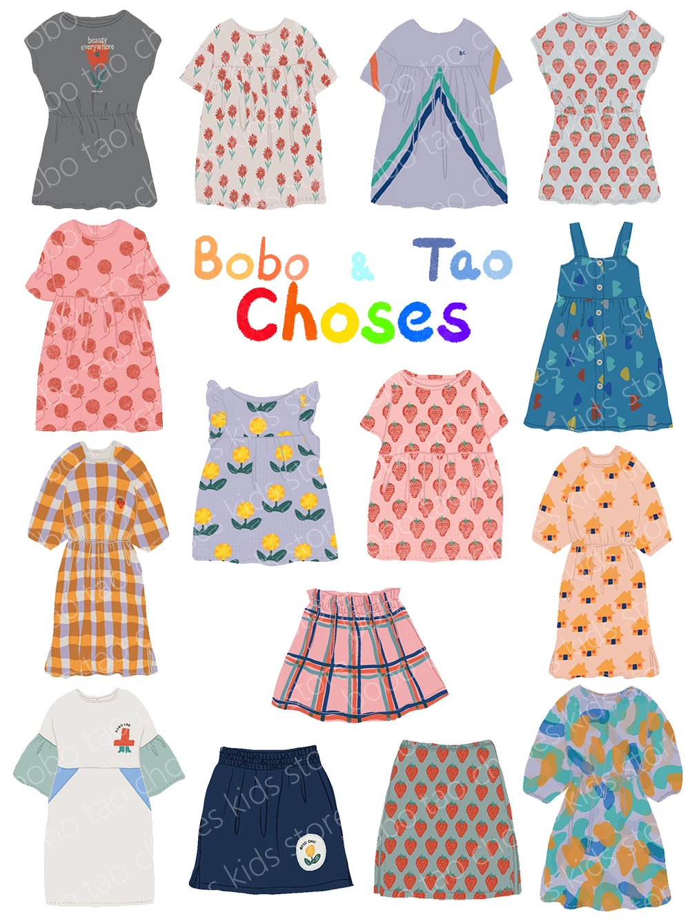 2022 SS 봄 여름 오리지널 라벨 BOBO TAO, 키즈 BC 걸스 드레스 스커트, 빅 세일| | - AliExpress