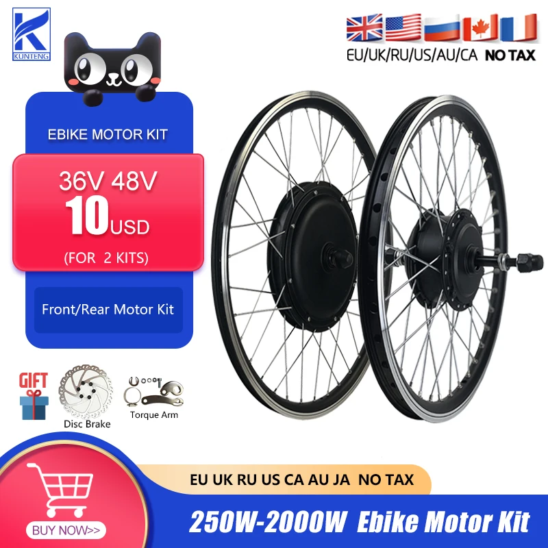 36V/48V Ebike Conversion Kit 250W350W500W1000W1500W2000W Brushless ...
