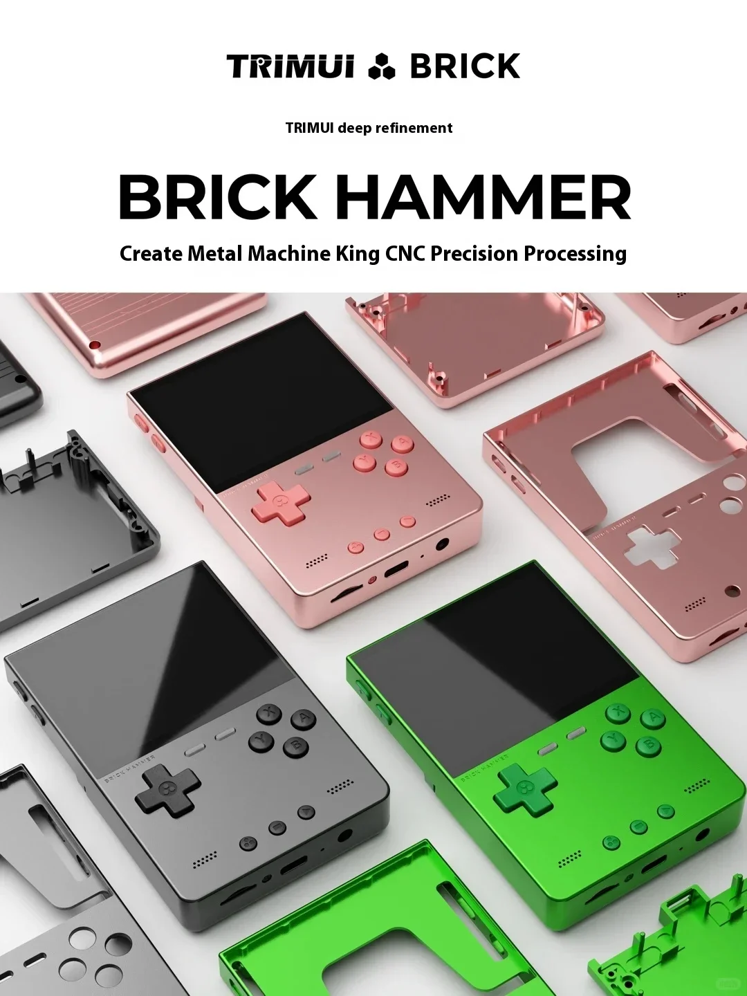 Trimui Brick Hammer Handheld Game Console, 3.2 Inch 1024x768 IPS Screen ...