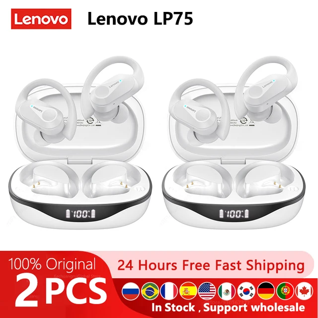 Lenovo-LP75 Wireless Sports Bluetooth Headphones, Earhook Noise ...