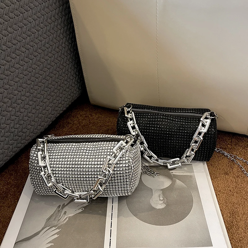 New-Fashion-Portable-Women-s-Crossbody-Bag-Bright-Diamonds-Metal-Chains ...