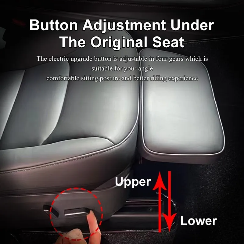 Car Leather Electric Seat Leg Rest 80° Free Adjustment Black White For ...