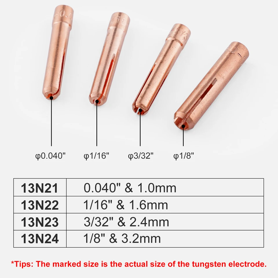 Tig Welding Accessories TIG WELDING COLLECT TUNGSTEN / TIG COLLET TIPS ...