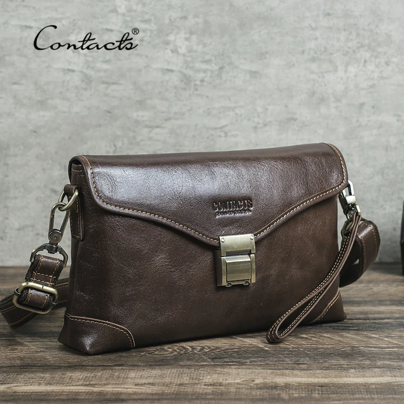 CONTACT-S-Genuine-Leather-Men-Small-Messenger-Bag-Password-Lock-Design ...