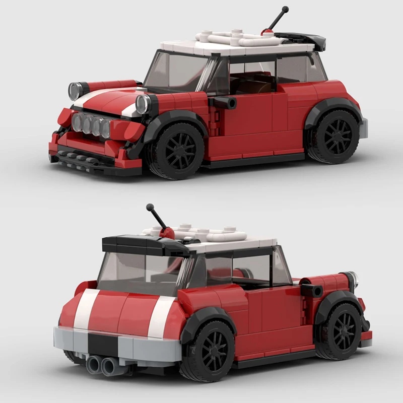 MOC Classical Speed Car City Super Race Vehicle Mini Cooper Model ...