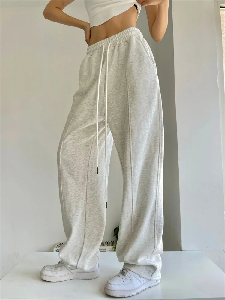 Korean Fashion Joggers Sweatpants Women Harajuku Hip Hop Gray Wide Leg ...