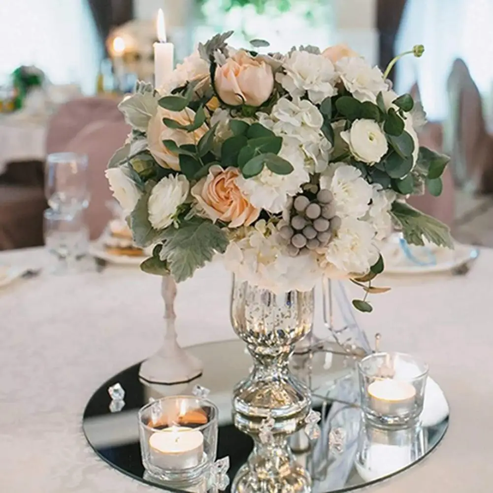 Acryl-runde-Spiegel-Spiegel-Tablett-Wohnkultur-Hochzeit-Tisch-Kerze ...