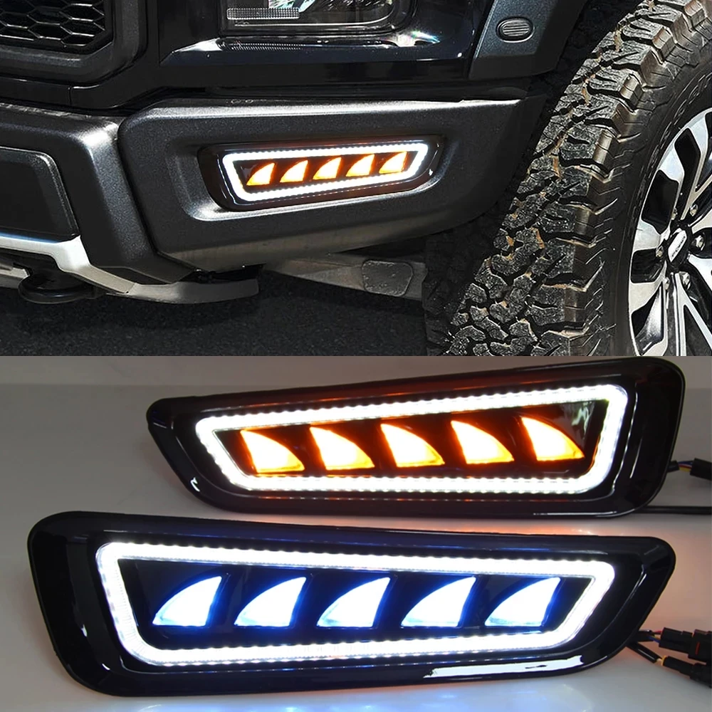 Car accessories 1 Pair DRL LED Daytime Running Lights with Turn Signal ...