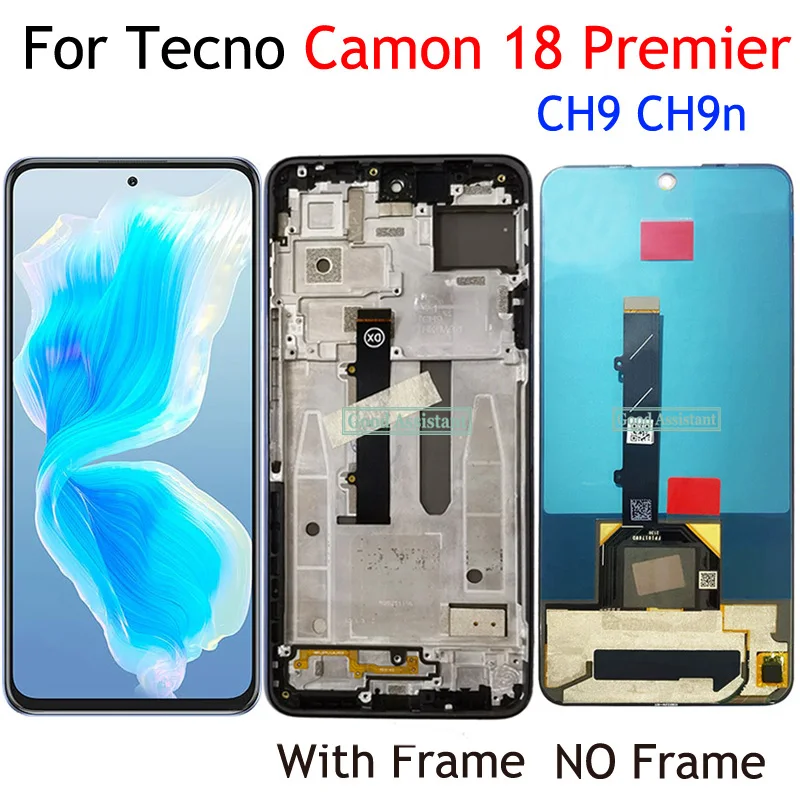 Original Amoled / TFT Black 6.7inch For Tecno Camon 18 Premier CH9 CH9n LCD Display Touch Screen ...