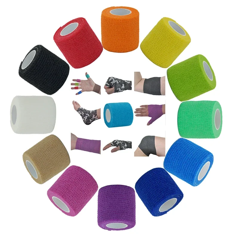1/6roll 2.5/5/7.5/10cm*4.6m Non Woven Elastic Self Adhesive Bandage ...