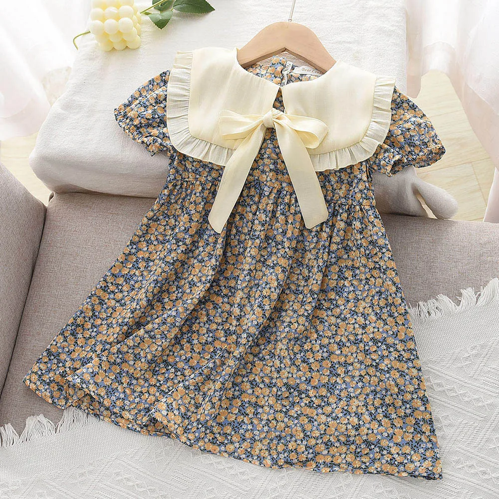 Summer-Kids-Girls-Dress-Floral-Kids-Clothes-Bow-Patchwork-Baby-Girl ...