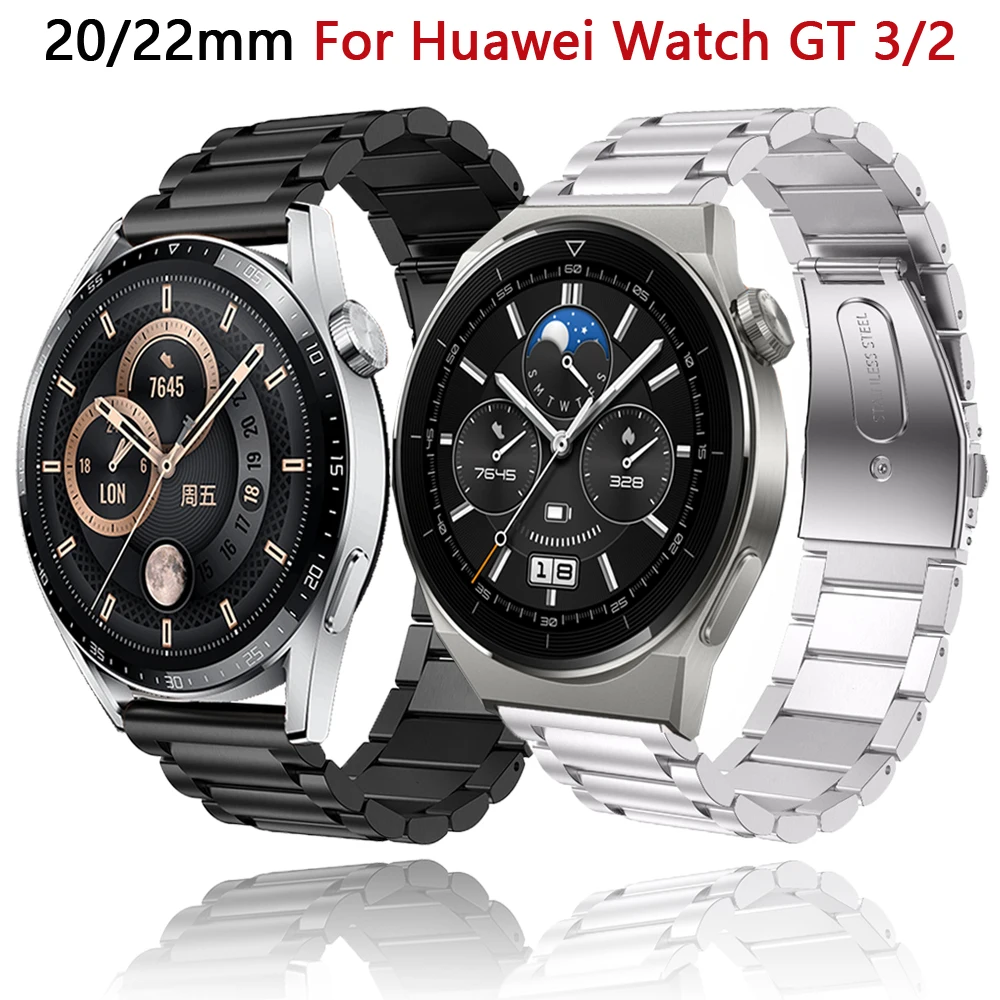 20 22mm Stainless Steel Metal Strap For Huawei Watch GT3 GT 3 46mm 42mm Smart Band gt 2 pro GT ...