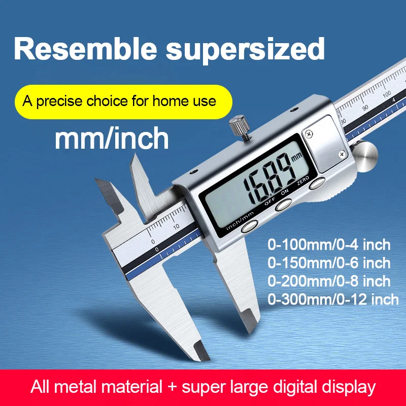 Pinças de aço inoxidável vernier pinças digitais mm/Polegada 0 100mm/0 ...