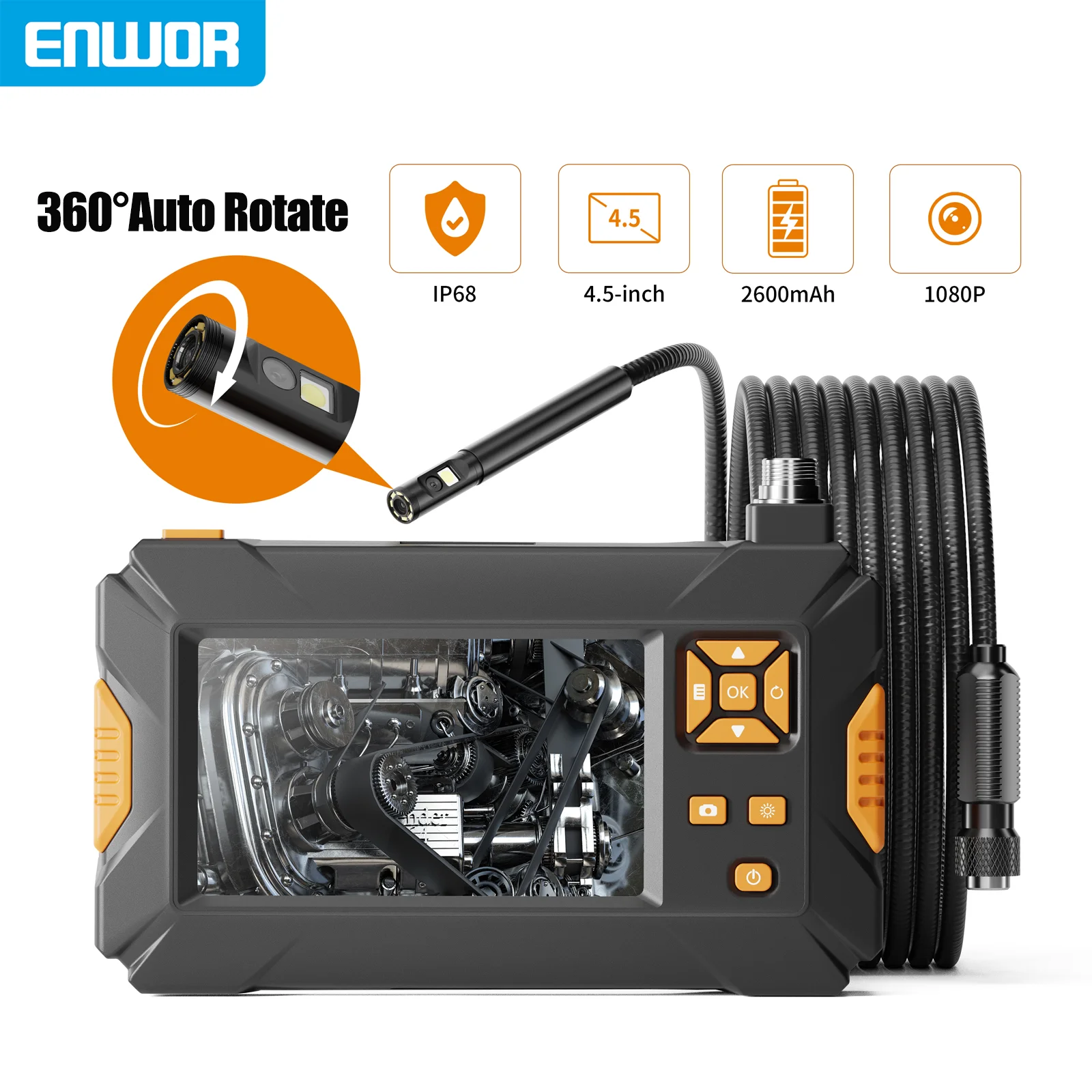 Dual Lens Hd Snake Camera Screen | Endoscope Camera 1080p | Endoscope ...