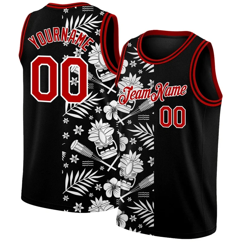 Color Block Customized Name Numbers Pattern Tank Tops Men Basketball ...
