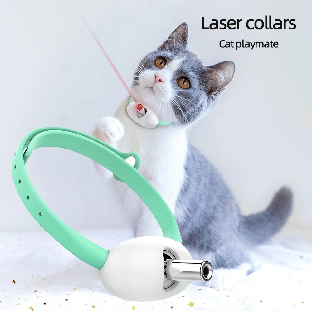 VOFORD Automatic Cat Toy Smart Laser Teasing Cat Collar Electric USB ...