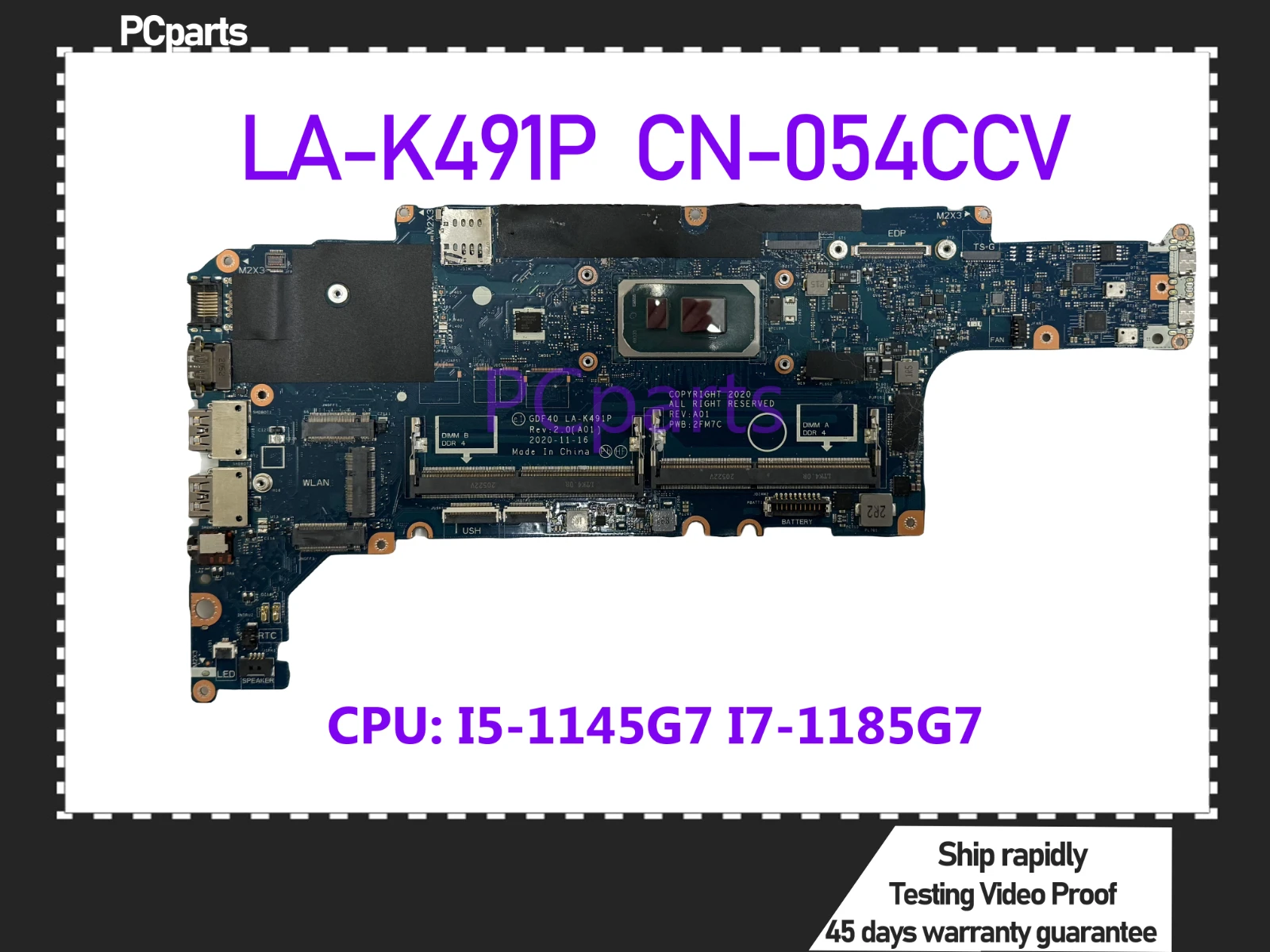 PCparts-CN-054CCV-For-DELL-Latitude-5420-Laptop-Motherboard-GDF40-LA ...