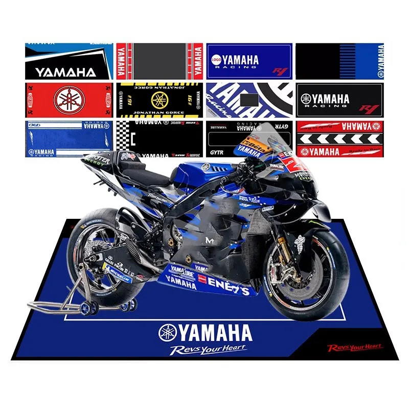 Custom Yamaha Motorcycle Parking Mat Anti Slip Garage Rug Waterproof ...