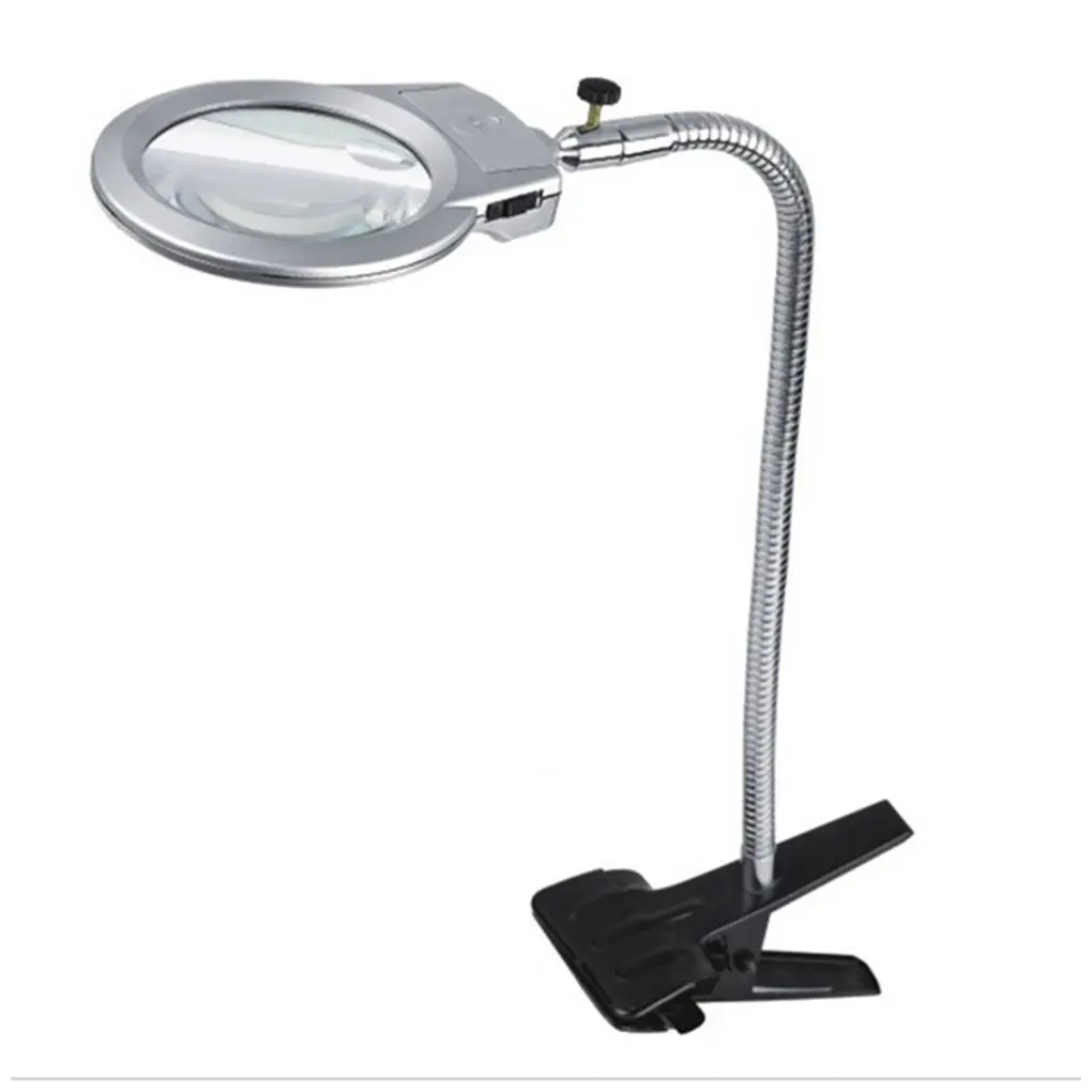 4x-6x-Large-Lens-LED-Lighting-Magnifier-Clip-on-Table-Desk-360-Degree ...