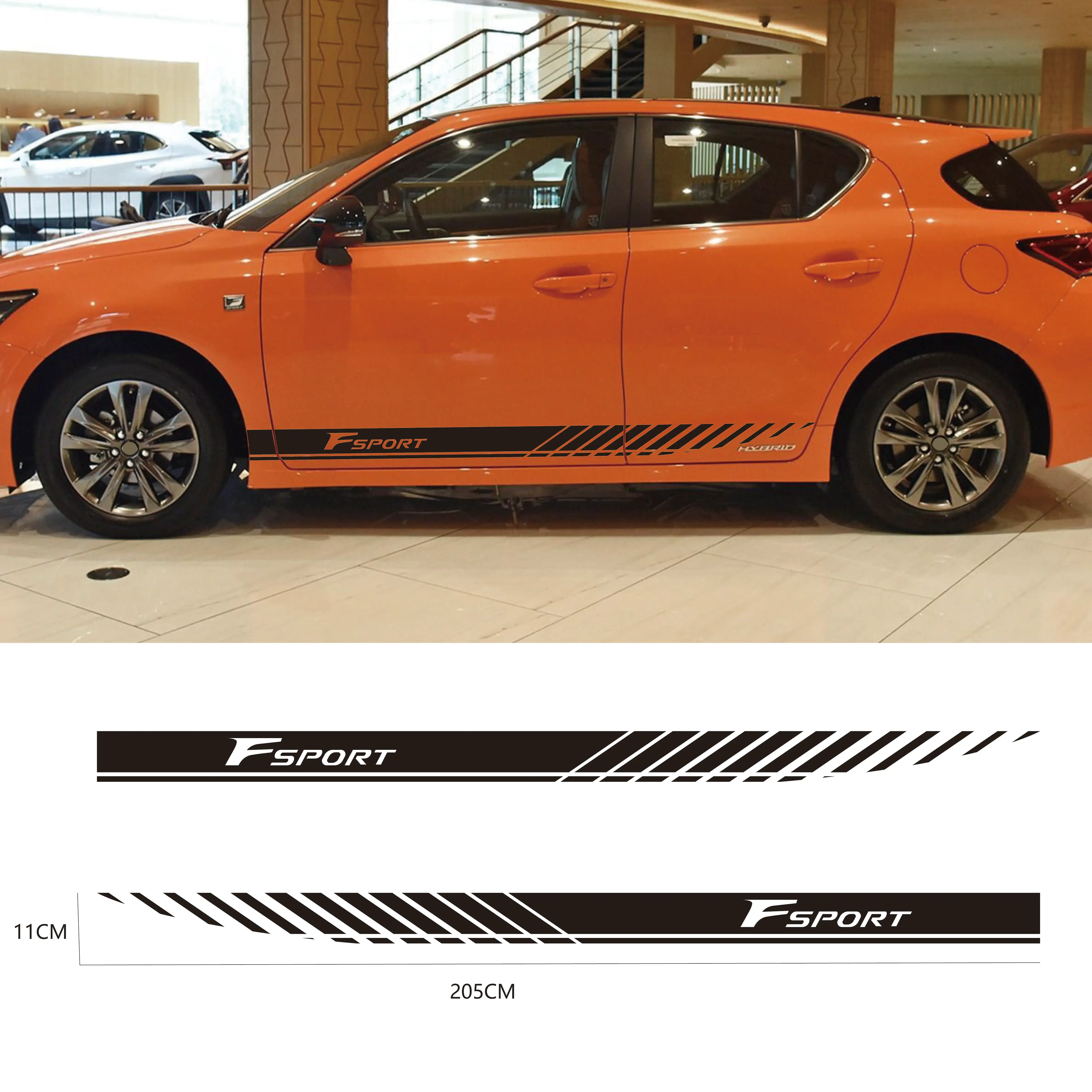 2pcs-F-SPORT-Graphic-Door-Side-Stripes-Skirt-Stickers-For-Lexus-Decor ...