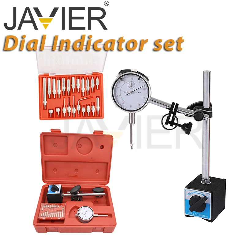 0-10mm 0.01mm Dial Indicator with Magnetic Base Holder Fine Adjustable ...