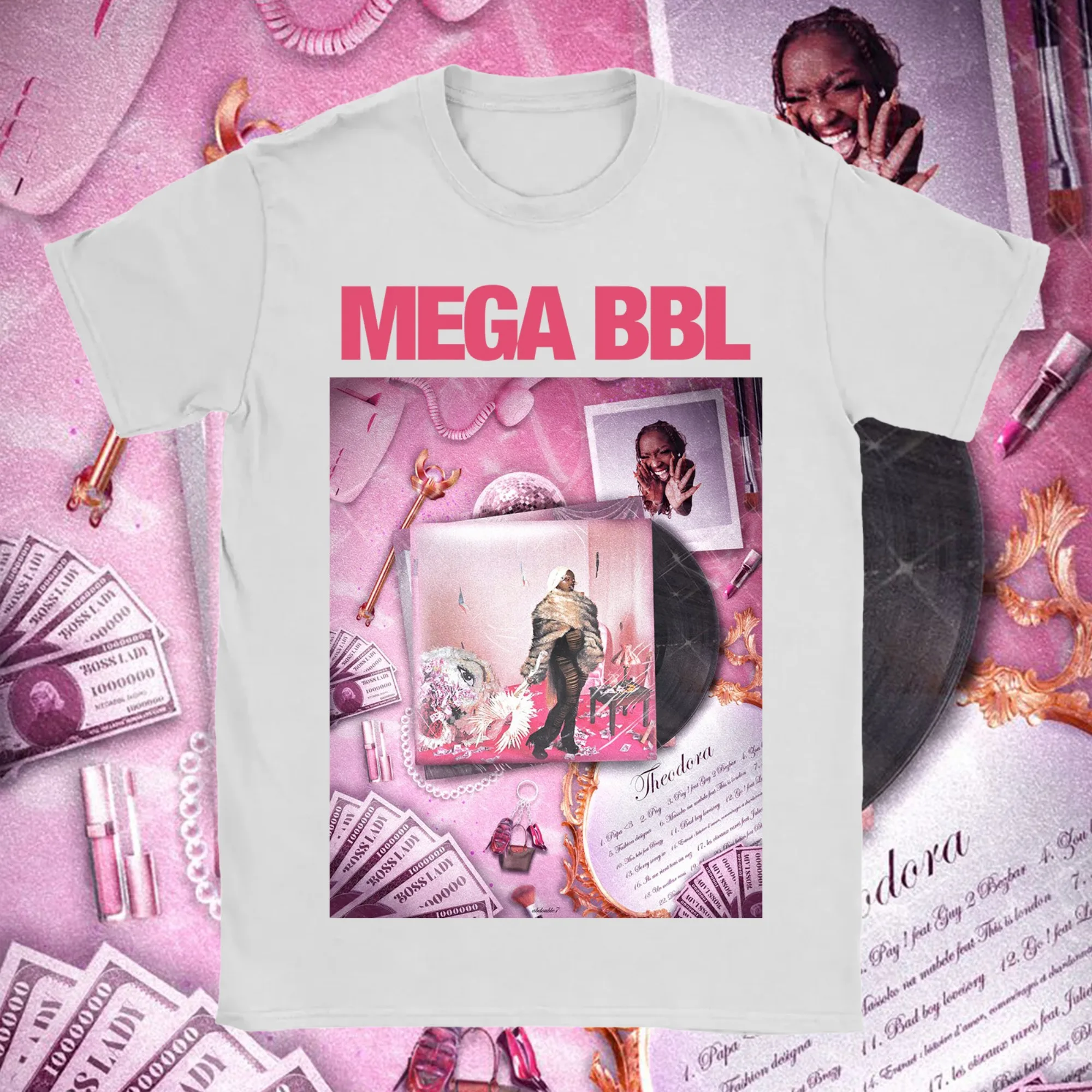 Rappeur Theodora Mega Bbl Album graphique T-shirt hommes femmes Hip Hop ...