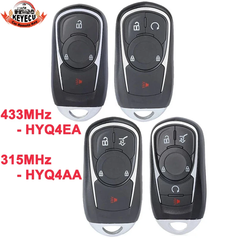 KEYECU HYQ4AA HYQ4AS 315MHz HYQ4EA HYQ4ES 433MHz For Buick Encore Regal ...