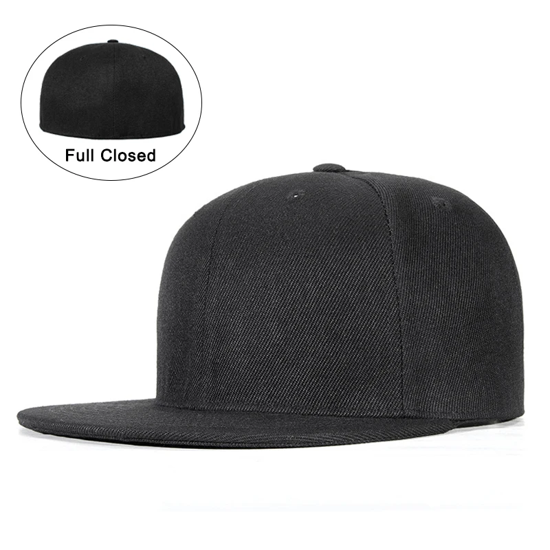 Bone-Snapback-Cap-Full-Closed-Baseball-Cap-Men-Women-Flat-Brim-6-Planas ...