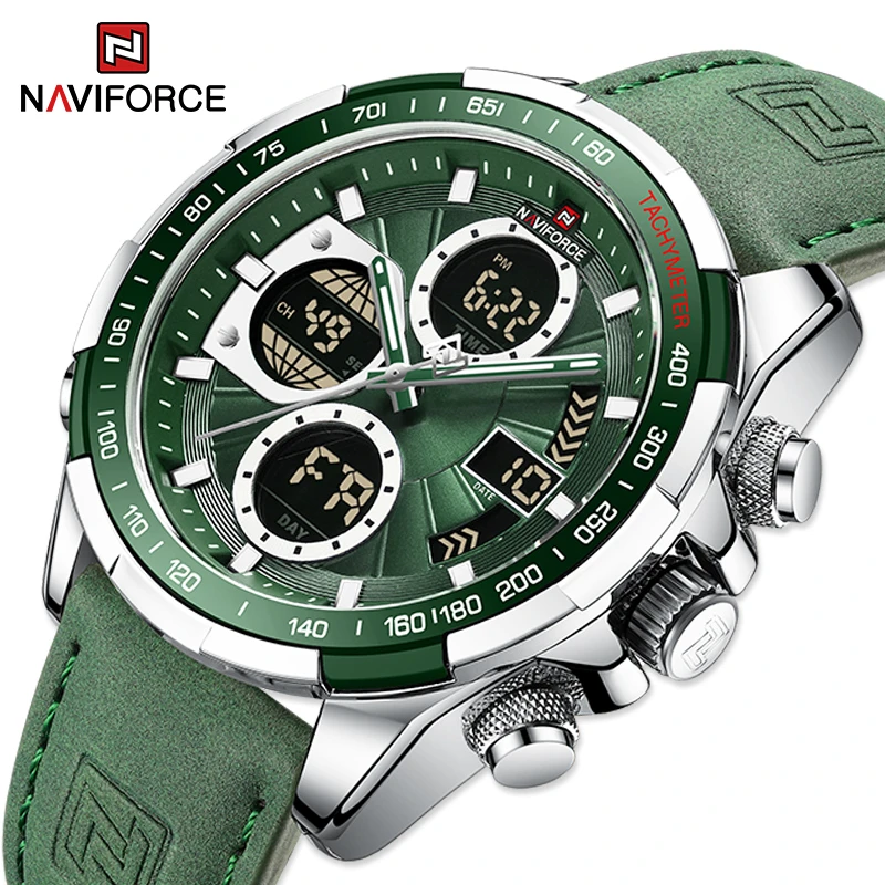 Naviforce Military Watches For Men Luxury Genuine Leather Strap Sport ...