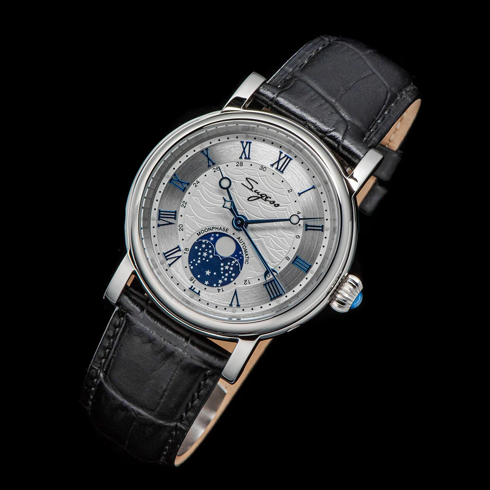 Sugess Watches For Men Automatic Mechanical Watch Moonphase Seagull ...